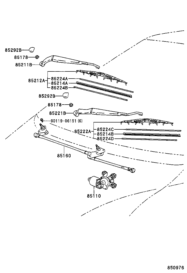 85214-48031 Rubber, Wiper Blade Toyota | YoshiParts