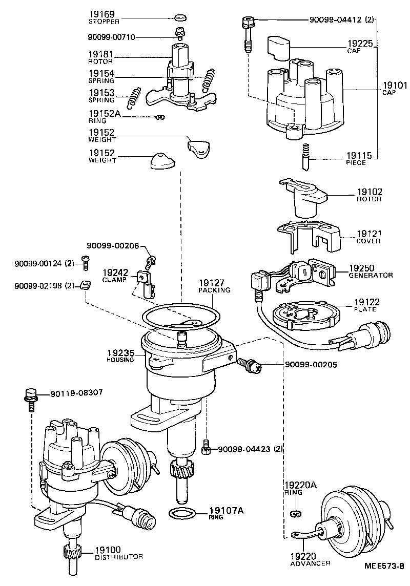 19101-35140 Cap Sub-Assy, Distributor Toyota | YoshiParts