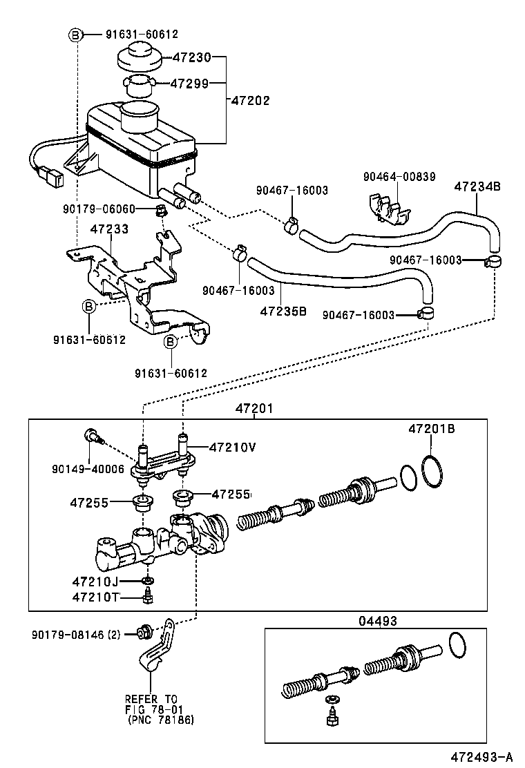 04493-1A010 Cylinder Kit, Brake Master Toyota | YoshiParts