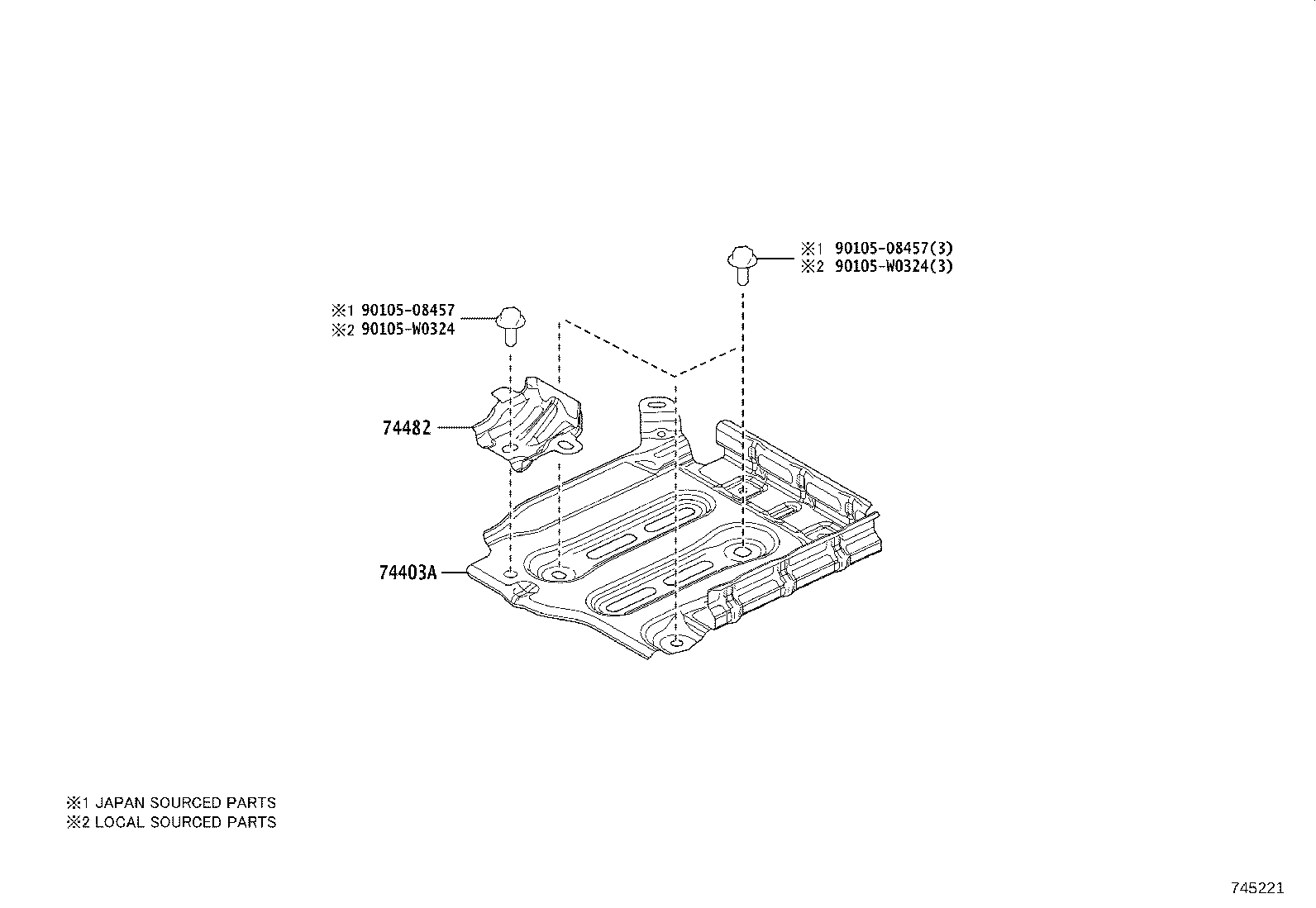 74403-K0010 Carrier Sub-Assy, Battery Toyota | YoshiParts