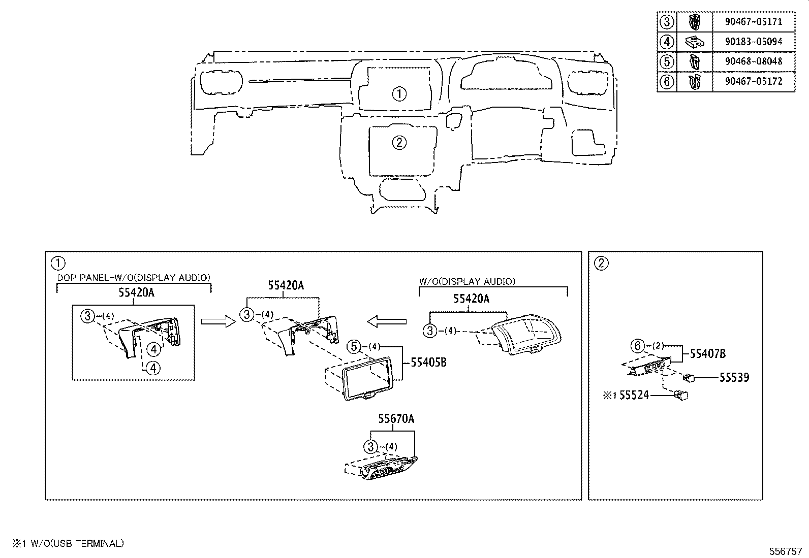 55420-52160 Panel Assy, Instr Cluster Finish, Ctr Toyota | YoshiParts