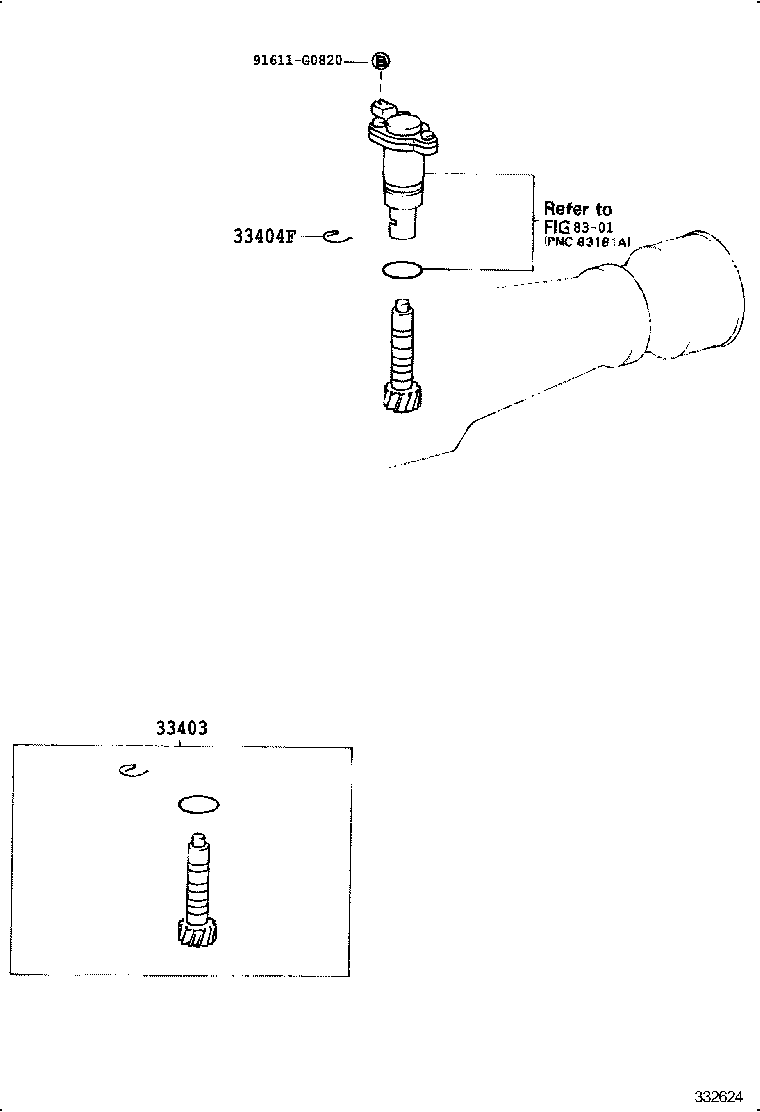33403-39385 Gear Sub-Assy, Speedometer Driven Toyota | YoshiParts