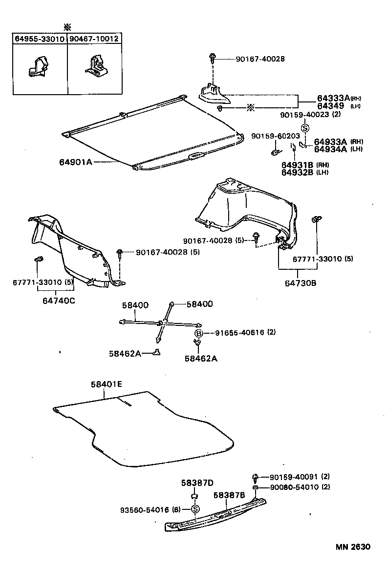 64333-06010-B0 Cover, Tonneau Side, Rh Toyota | YoshiParts