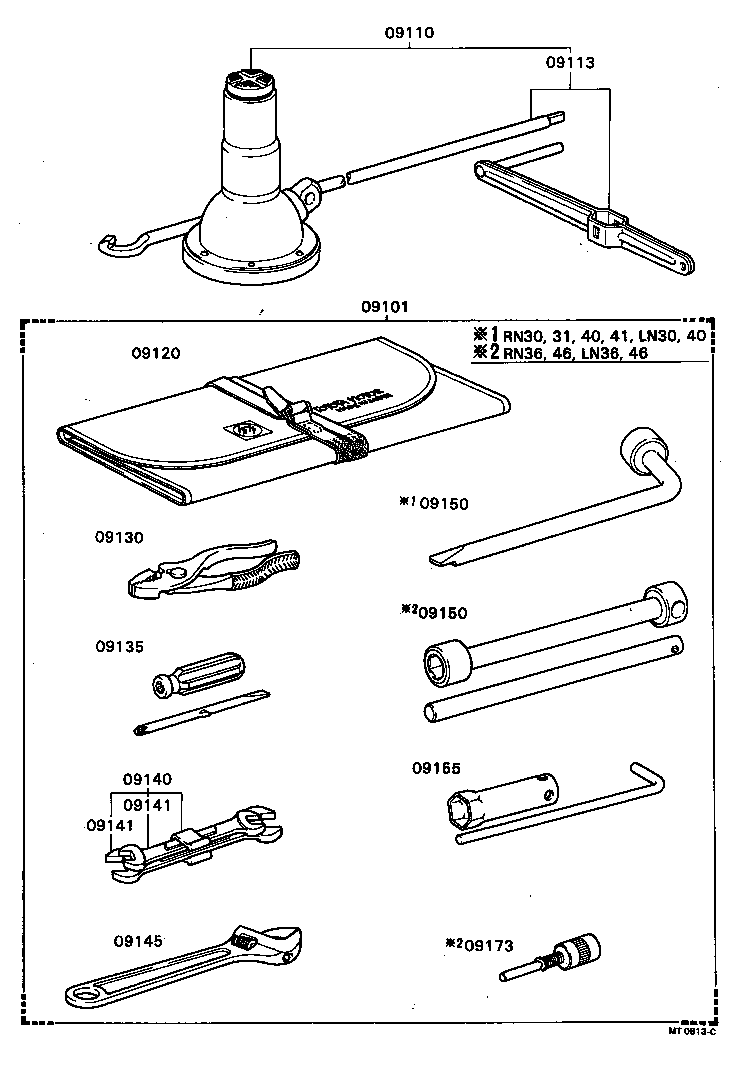 09150-60010 Wrench Assy, Hub Nut Box Toyota | YoshiParts