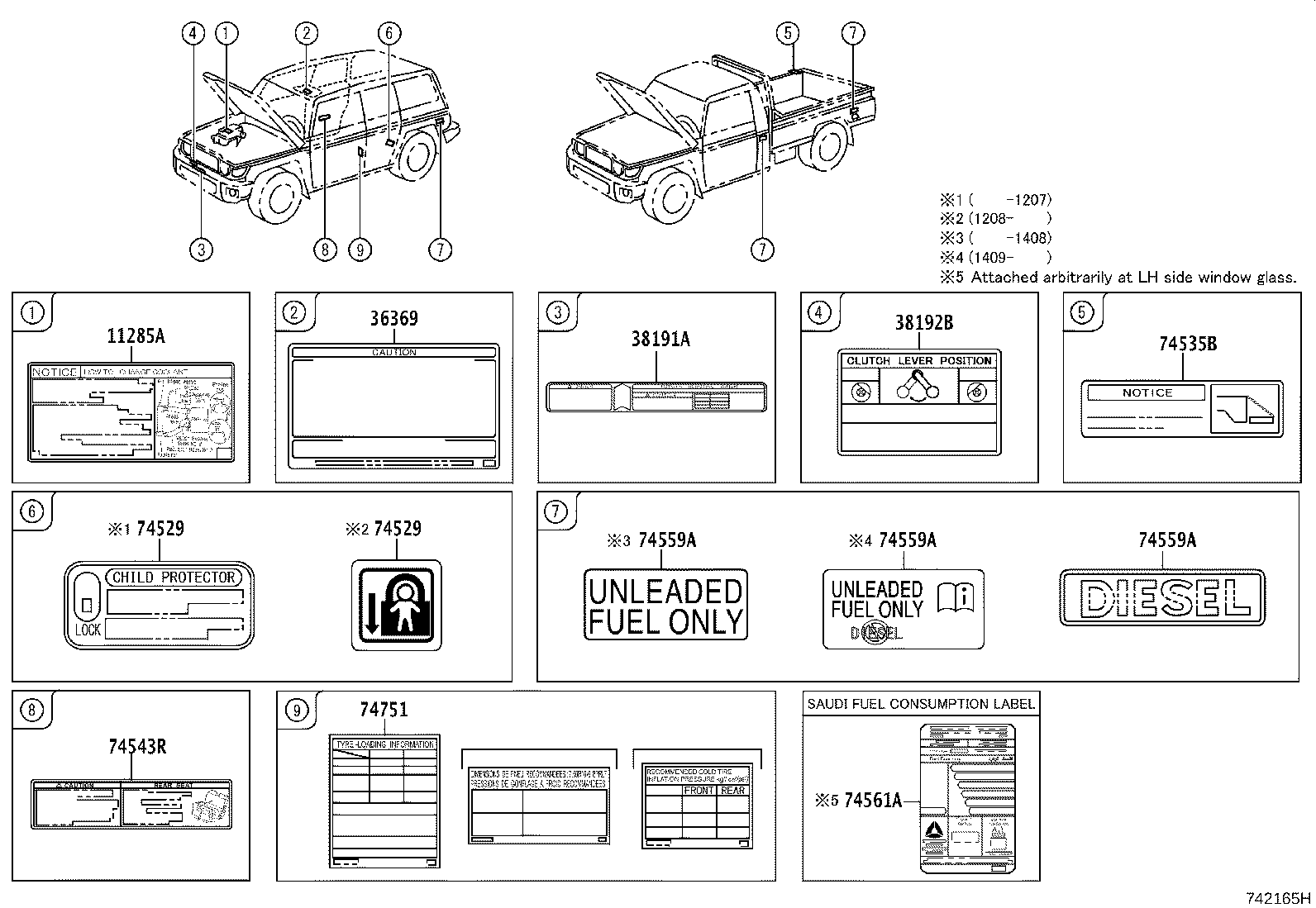 74535-90K01 Label, Tail Gate Notice Toyota | YoshiParts