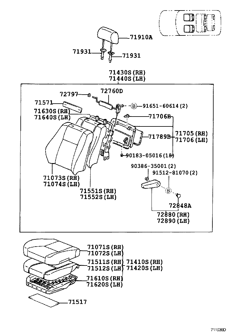 71780-60020-B0 Pocket Assy, Seat Back Board Toyota | YoshiParts