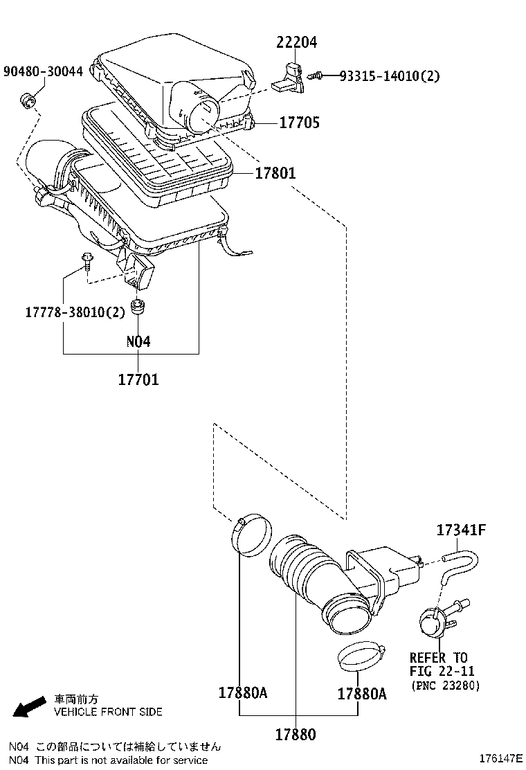 17705-0S010 Cap Sub-Assy, Air Cleaner Toyota | YoshiParts