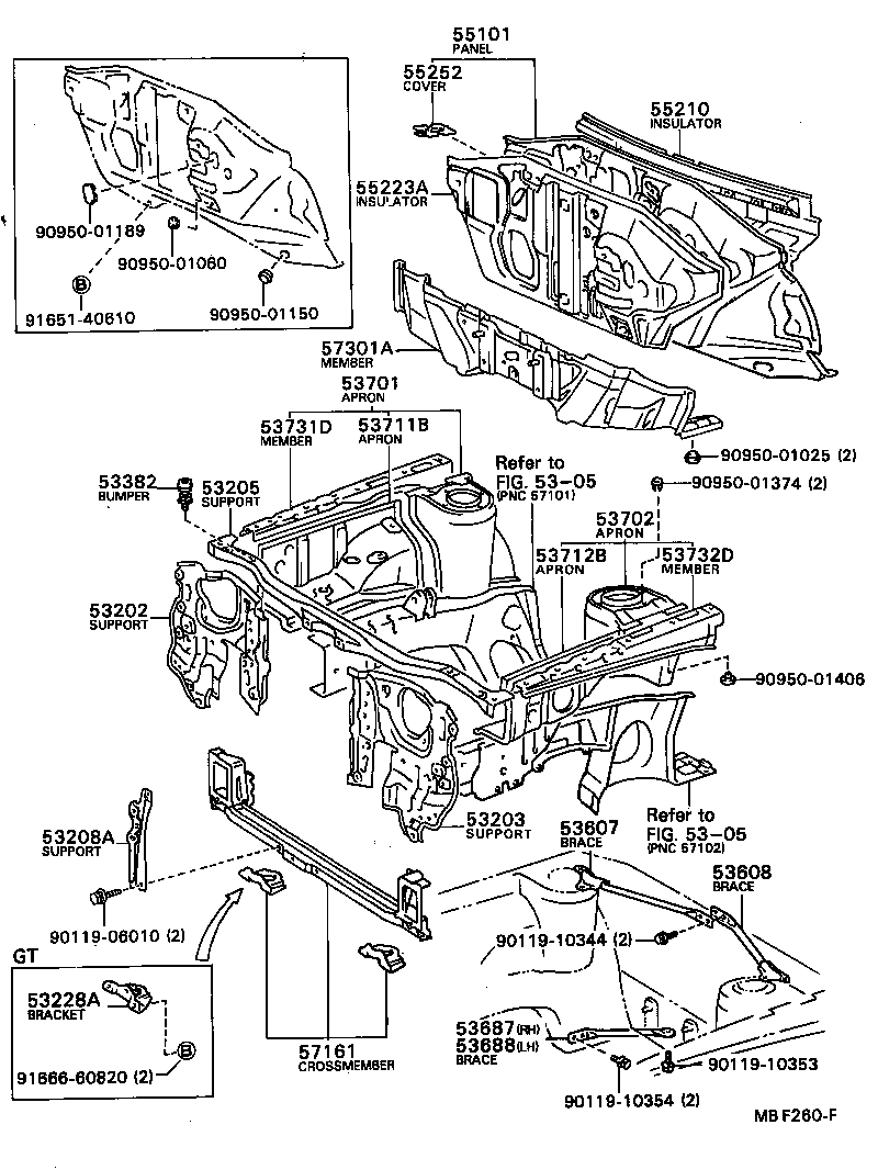 53382-12050 Bumper, Hood, Rr Toyota | YoshiParts