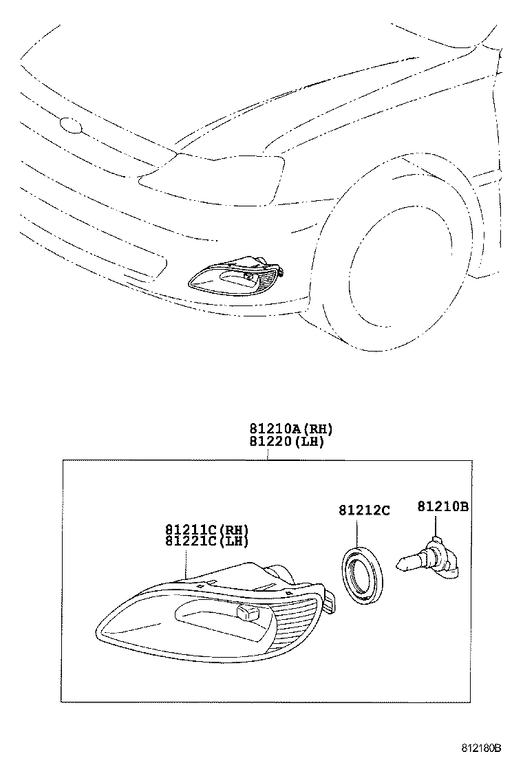 81221-06040 Lamp Unit, Fog Lamp, Lh Toyota | YoshiParts