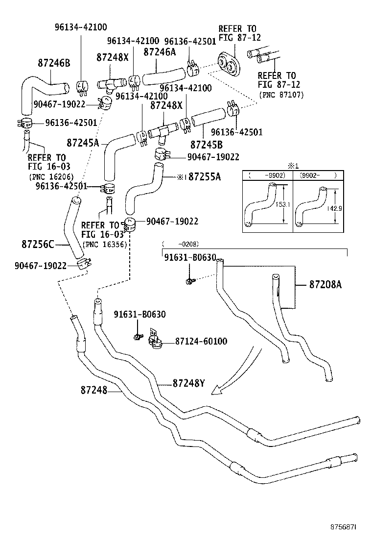 87245-6A181 Hose, Water Toyota | YoshiParts