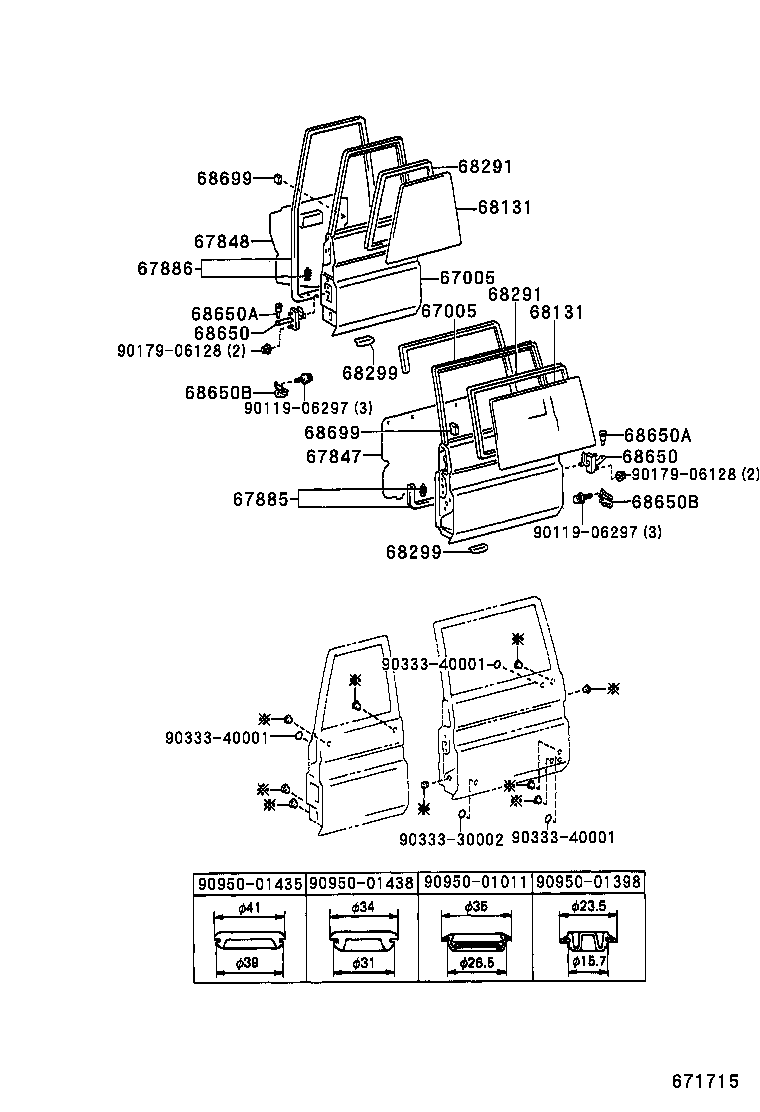68291-90K01 Weatherstrip, Back Door Glass, Rh Toyota | YoshiParts