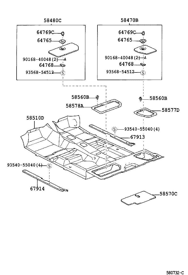 58510-3G881-B0 Carpet Assy, Floor, Front Toyota | YoshiParts