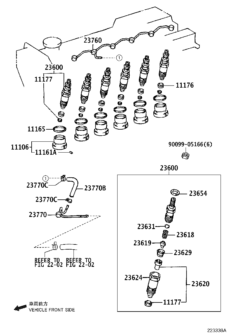23600-19075 Holder & Nozzle Set, Nozzle Toyota | YoshiParts
