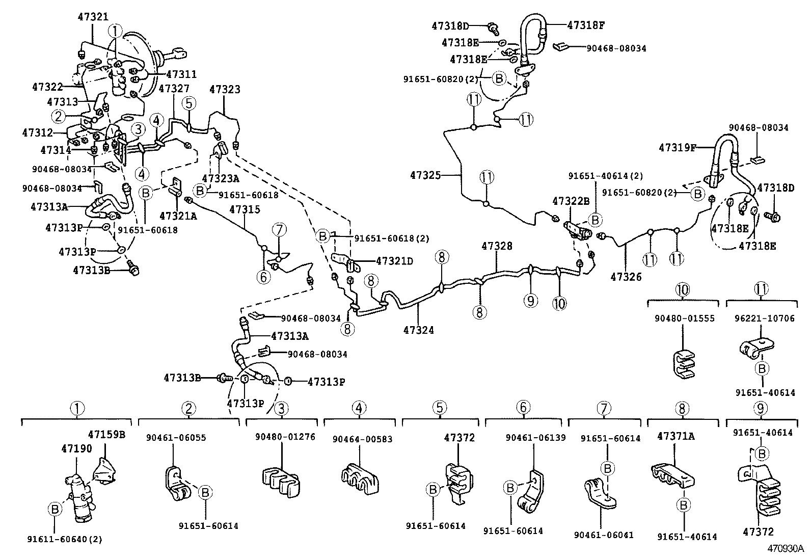 47321-17160 Tube, Rear Brake, No.1 Toyota | YoshiParts