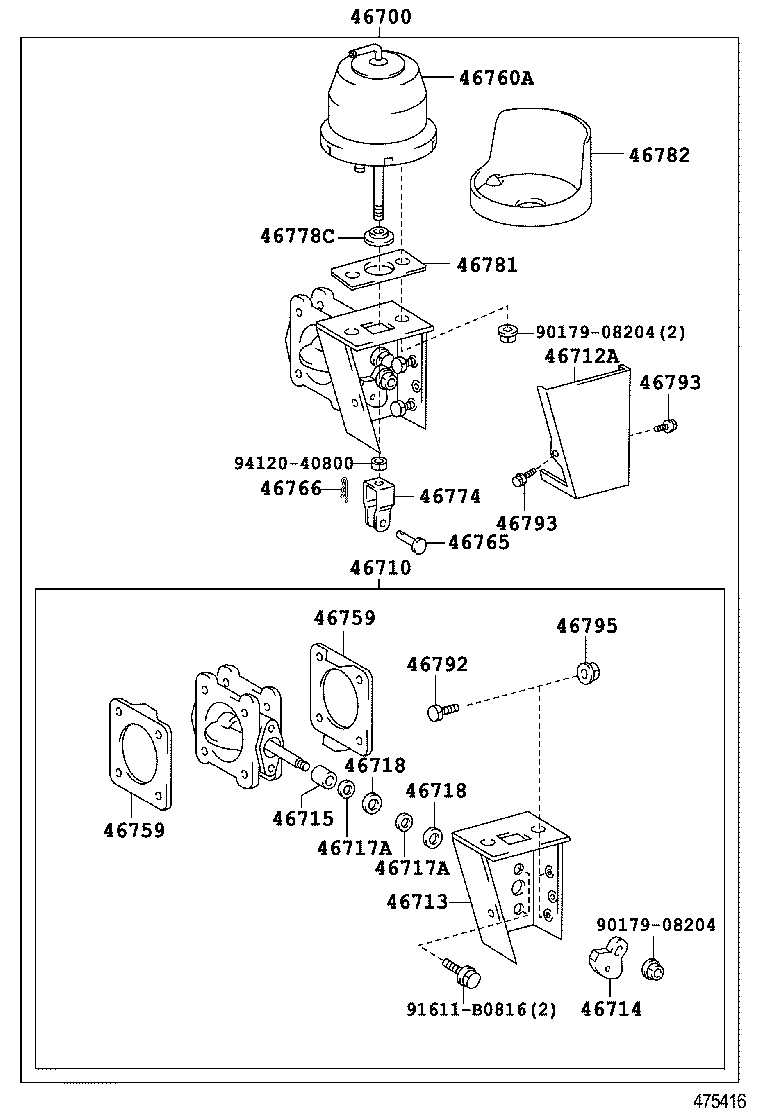 46760-36093 Cylinder Assy,Exhast Retarder Vacum Toyota | YoshiParts