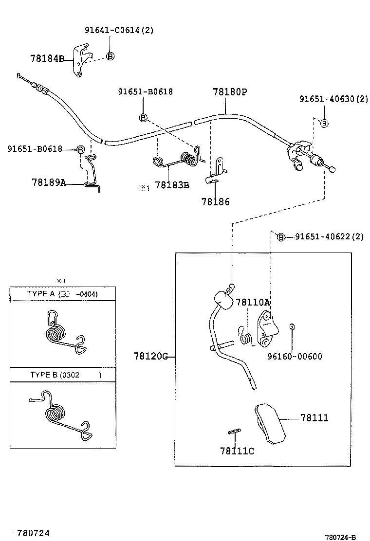 78180-1A751 Cable Assy, Accelerator Control Toyota | YoshiParts