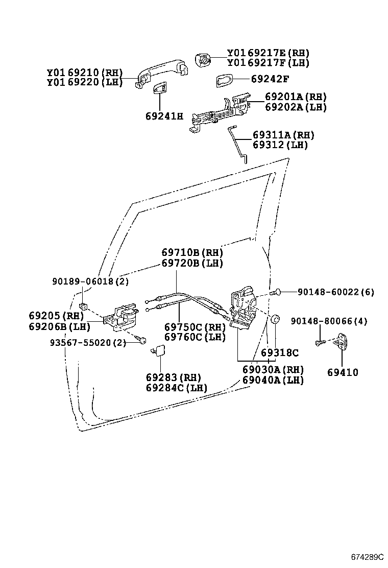 69210-35170-B1 Handle Assy, Fr Door, Outside Rh Toyota | YoshiParts