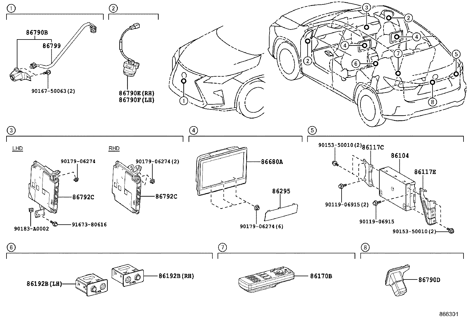 867B0-48071 Camera Assy, Tv W/Dynamic Guide Line Lexus | YoshiParts