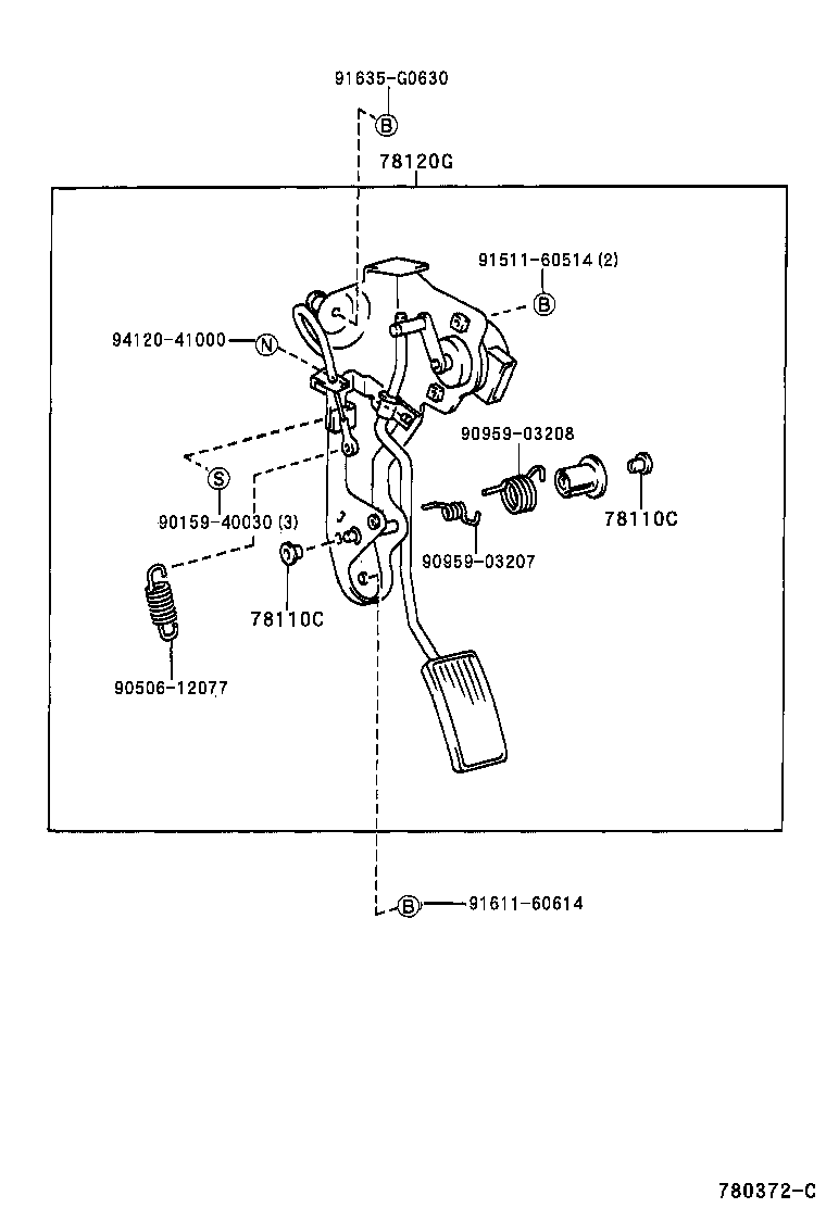 78010-35010 Rod Assy, Accelerator Pedal Toyota | YoshiParts
