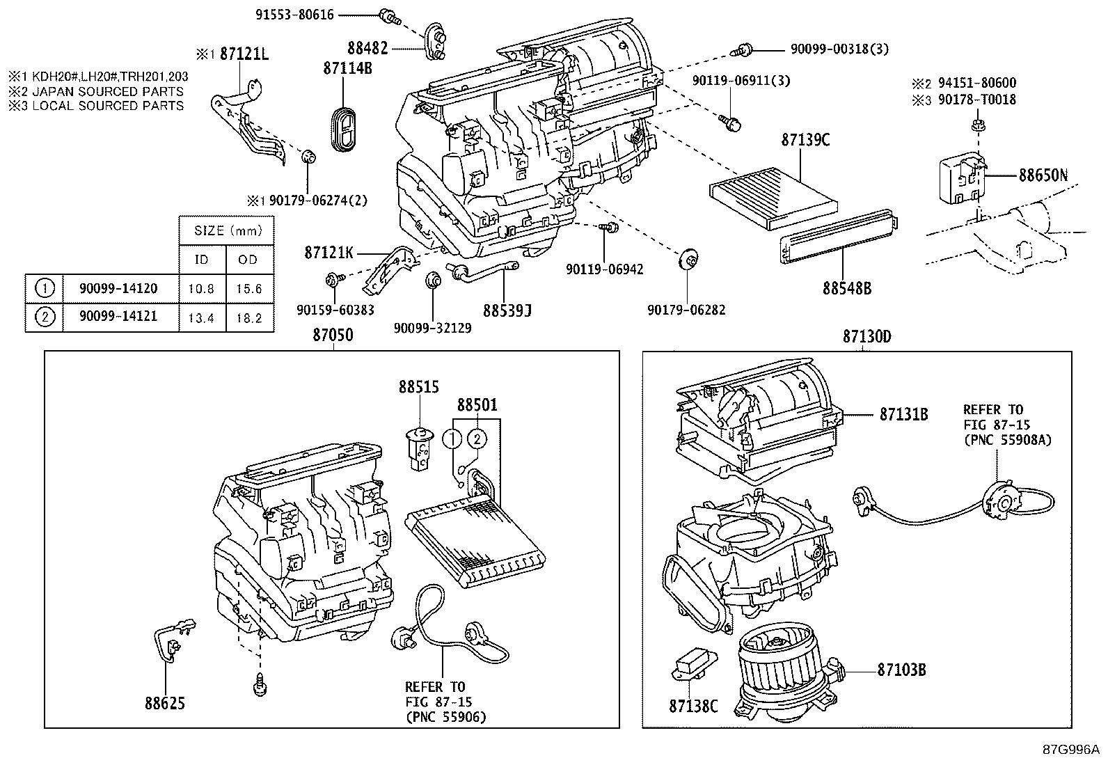88501-26291 Evaporator Sub-Assy, Cooler, No.1 Toyota | YoshiParts
