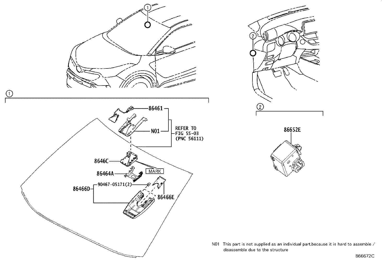 8646C-F4050 Camera, Forward Recognition Toyota | YoshiParts