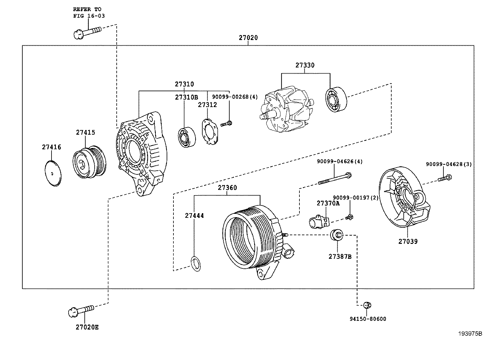 27415-0T070 Pulley, Alternator W/Clutch Toyota | YoshiParts