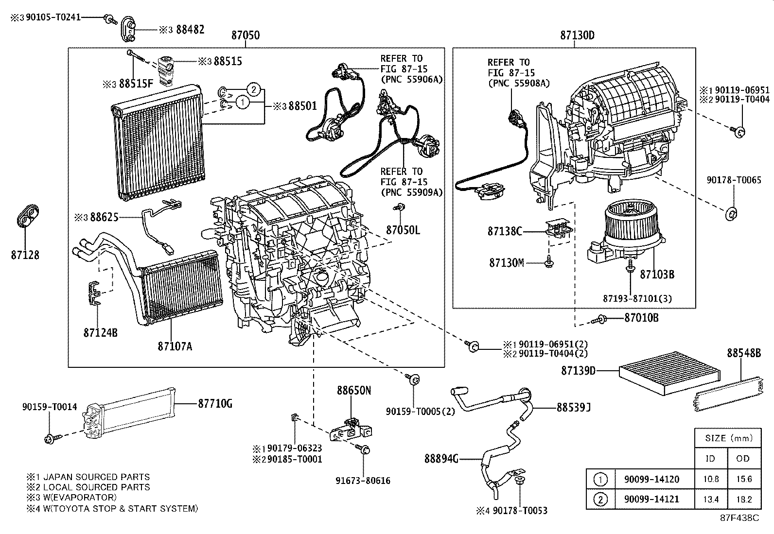 88501-0K380 Evaporator Sub-Assy, Cooler, No.1 Toyota | YoshiParts