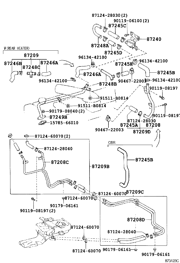 87245-60480 Hose, Water Toyota | YoshiParts