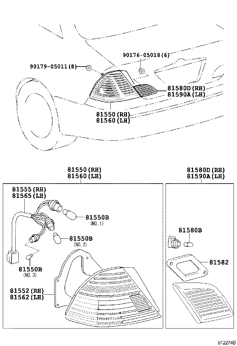 81560-AC080 Lamp Assy, Rear Combination, Lh Toyota | YoshiParts