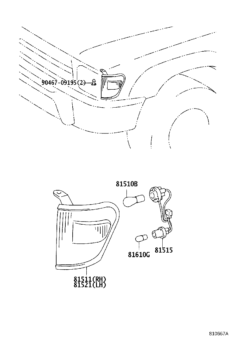 81515-35150 Cord, Fr Turn Signal Lamp, Rh Toyota | YoshiParts