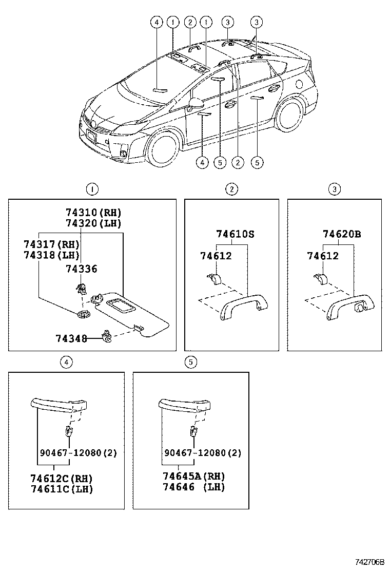 74610-52030-B1 Grip Assy, Assist Toyota | YoshiParts