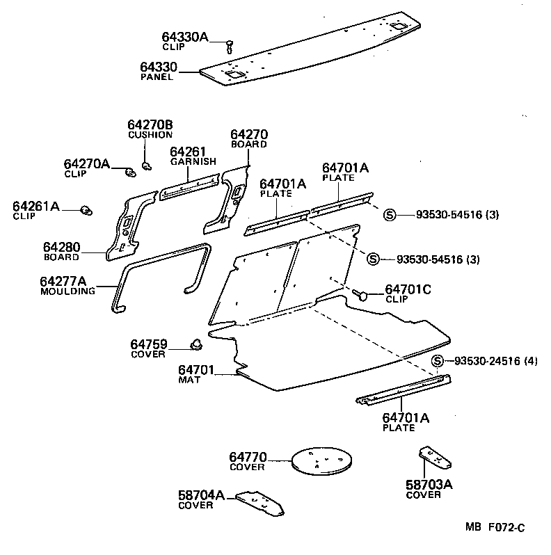 64330-12470-01 Panel Assy, Package Tray Trim Toyota | YoshiParts