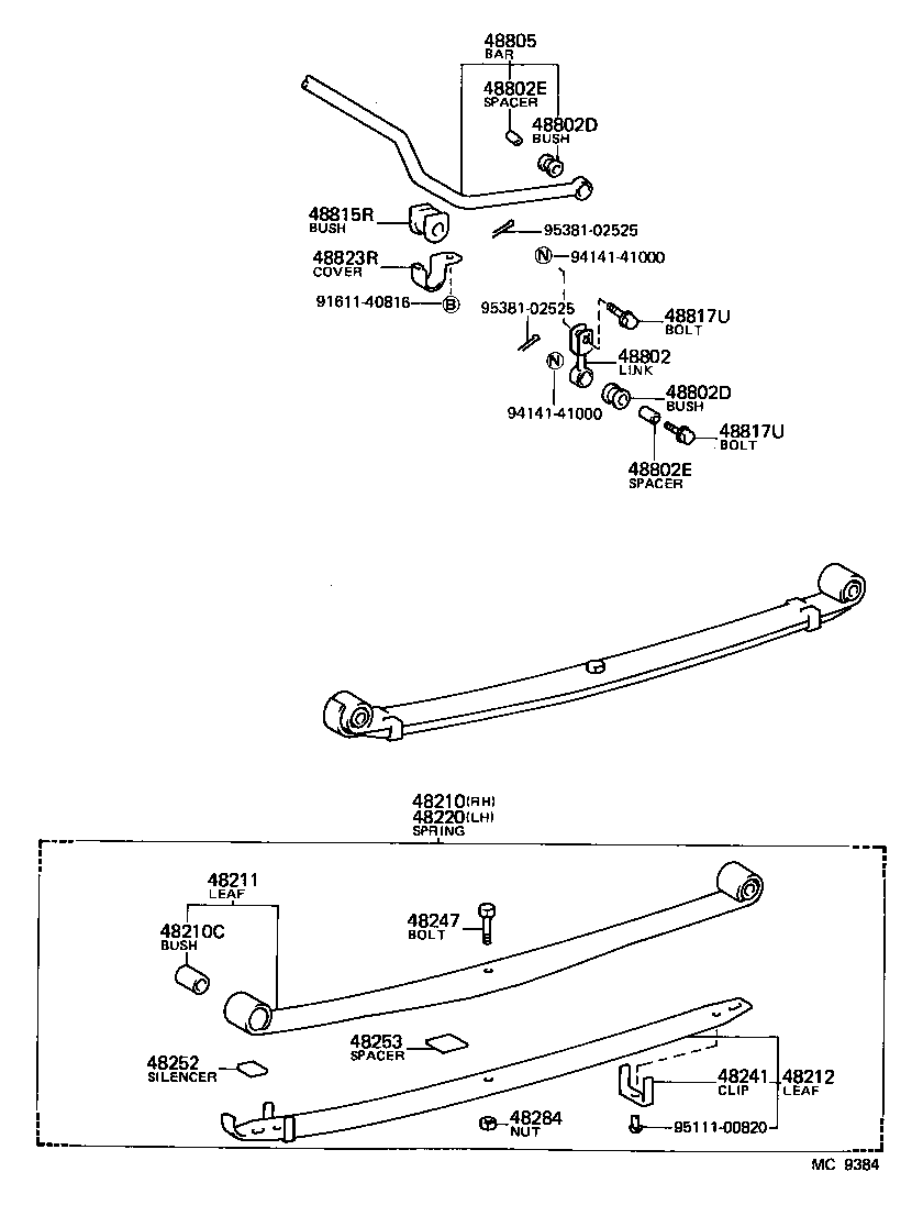 90389-14007 Bush(For Rear Spring Leaf) Toyota | YoshiParts