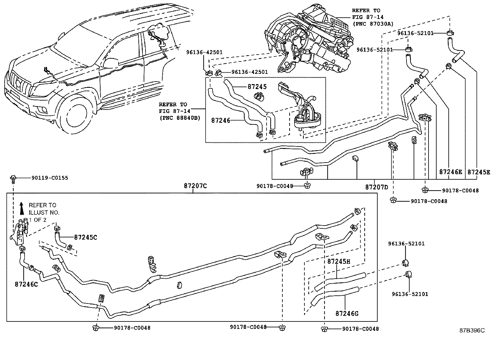 87245-60F00 Hose, Water Toyota | YoshiParts