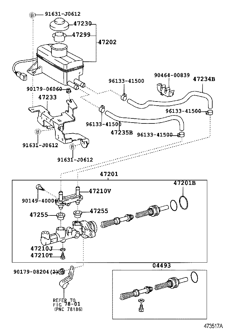 04493-1A010 Cylinder Kit, Brake Master Toyota | YoshiParts