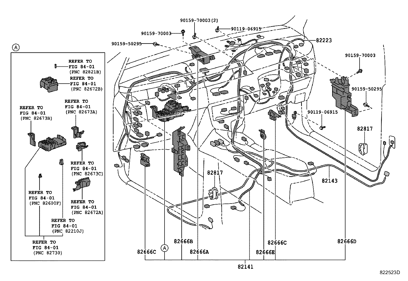 82141-1T490 Wire, Instrument Panel Toyota | YoshiParts