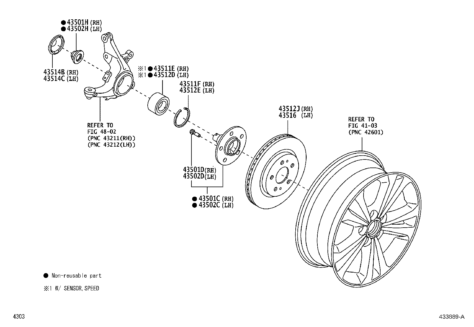 43502-BZ200 Hub Sub-Assy, Front Axle, Rh Toyota | YoshiParts