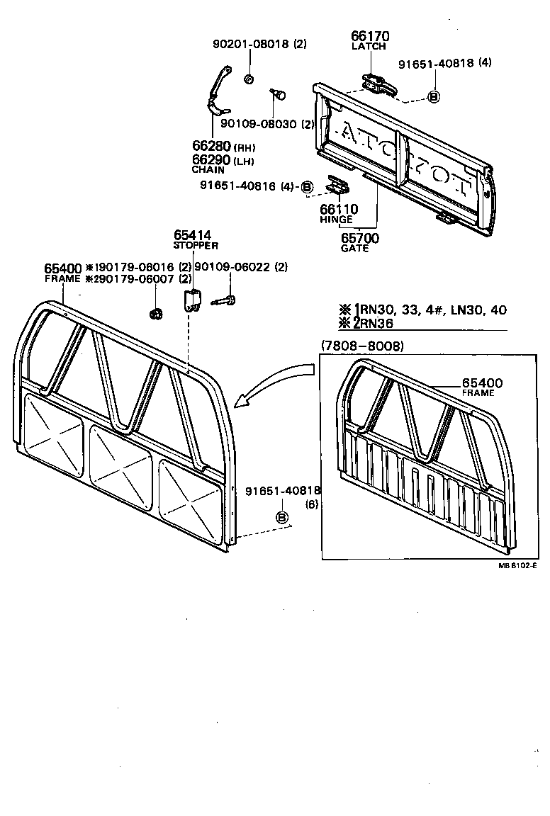 66170-89105 Latch Assy, Rear Body Tail Gate Toyota | YoshiParts