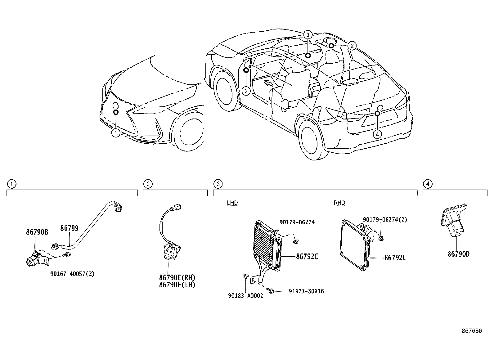 867B0-48071 Camera Assy, Tv W/Dynamic Guide Line Lexus | YoshiParts