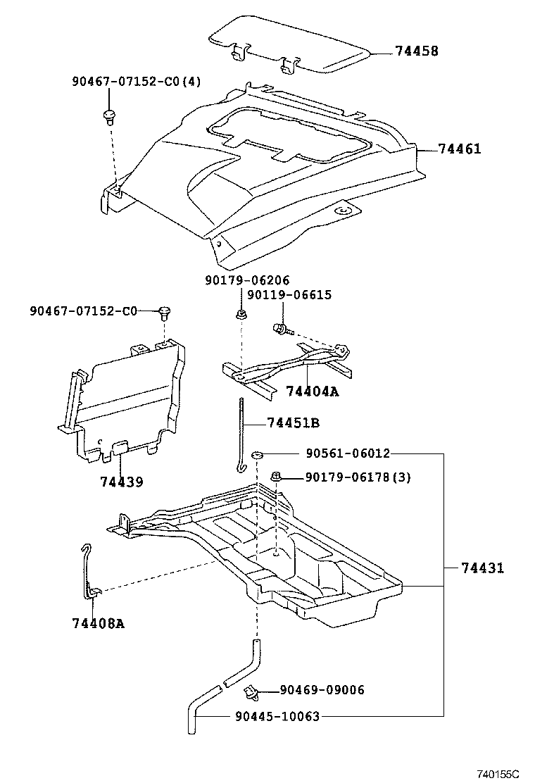 74461-40010 Cover, Battery Toyota | YoshiParts