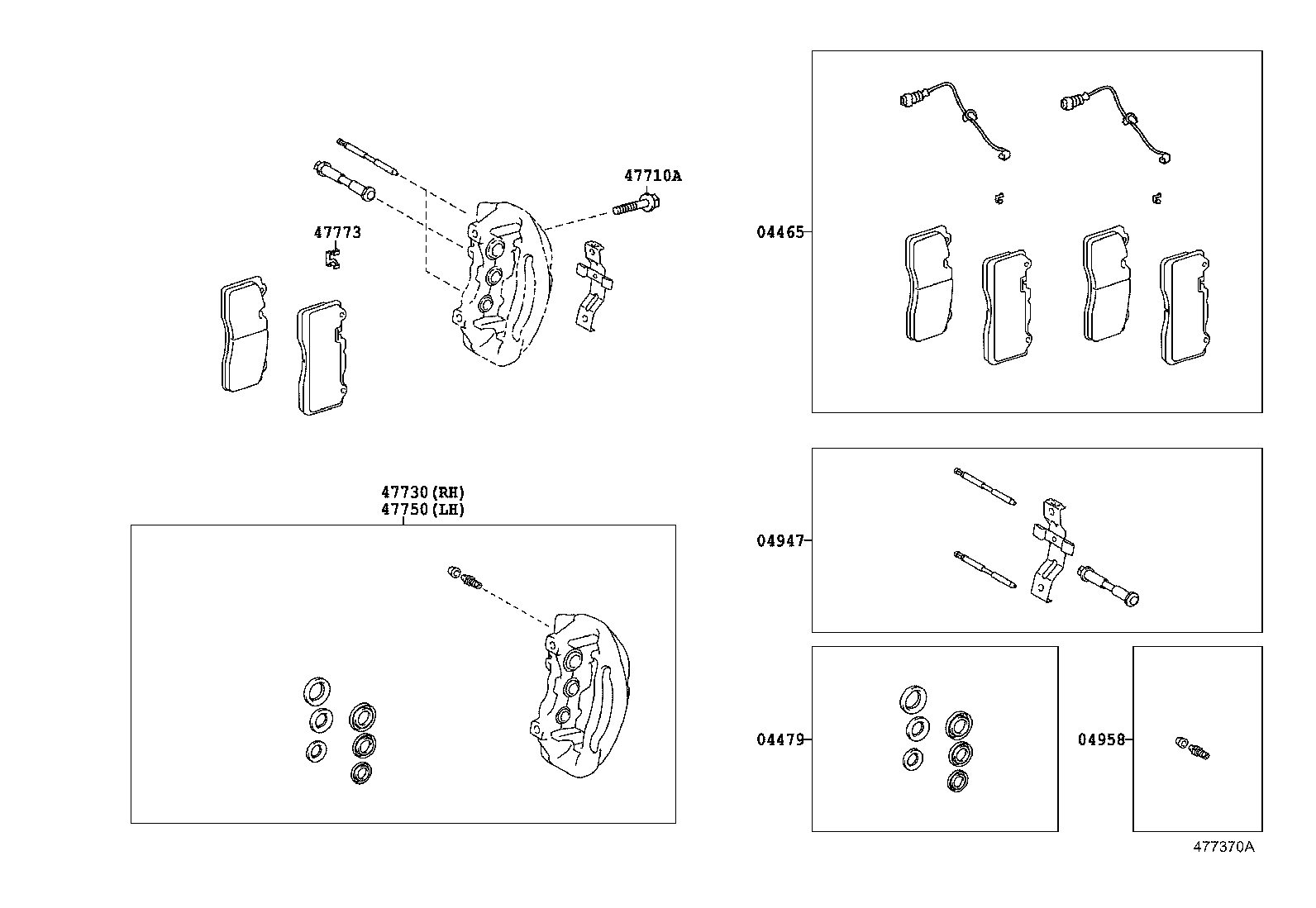 04478-0W030 Cylinder Kit, Disc Brake, Front Lexus | YoshiParts