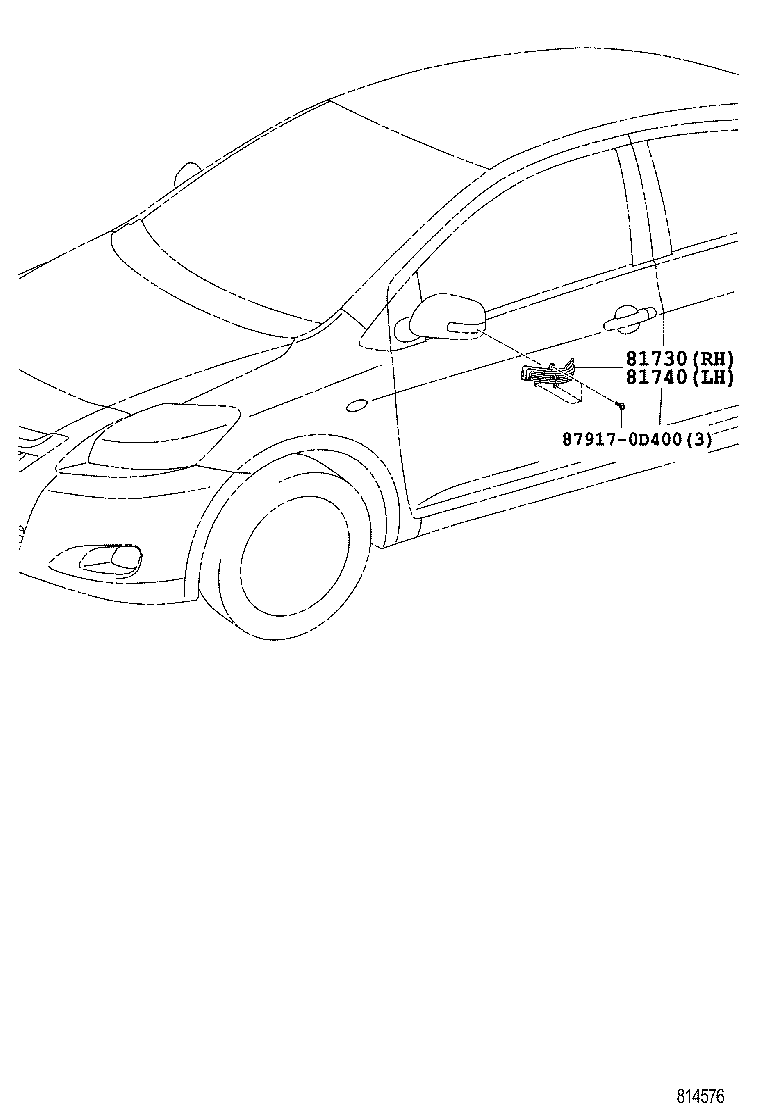 81730-0D032 Lamp Assy, Side Turn Toyota | YoshiParts