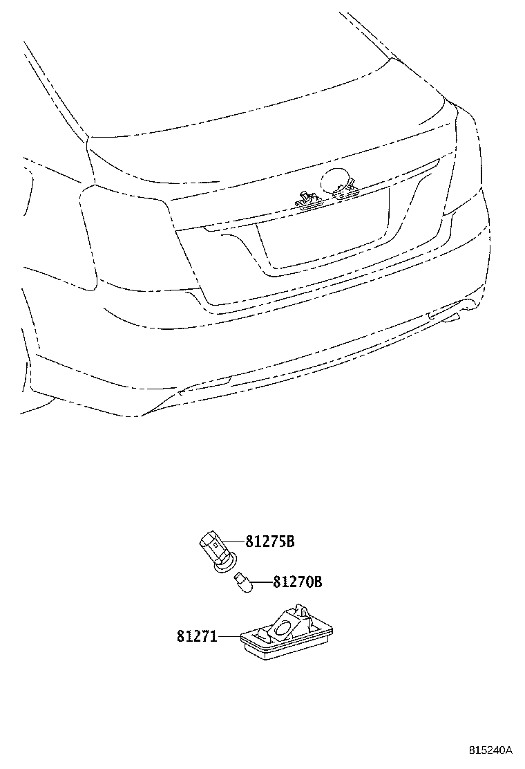 81271-60332 Lens & Cover, License Plate Lamp, Rh Toyota | YoshiParts
