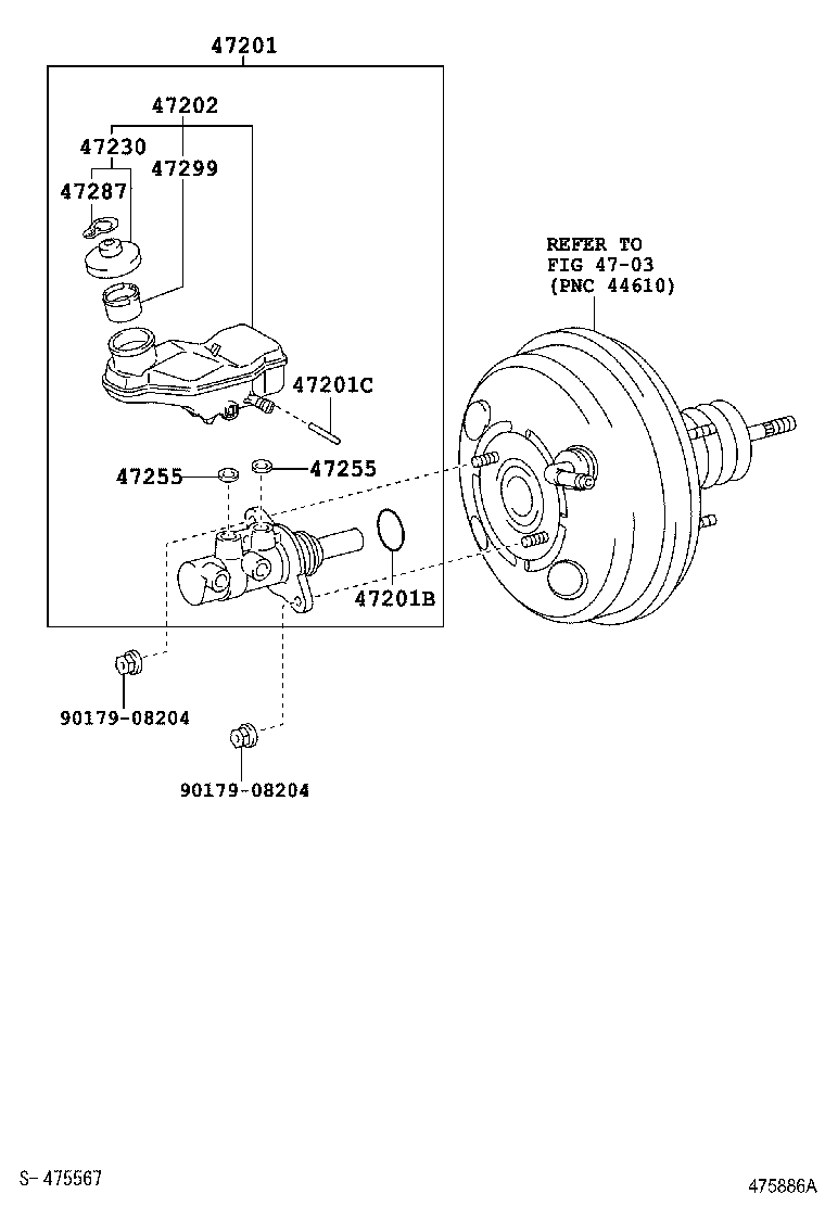47201-12B02 Cylinder Sub-Assy, Brake Master Toyota | YoshiParts