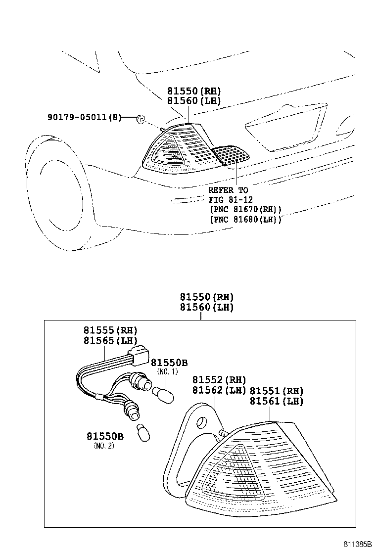 81560-AC080 Lamp Assy, Rear Combination, Lh Toyota | YoshiParts