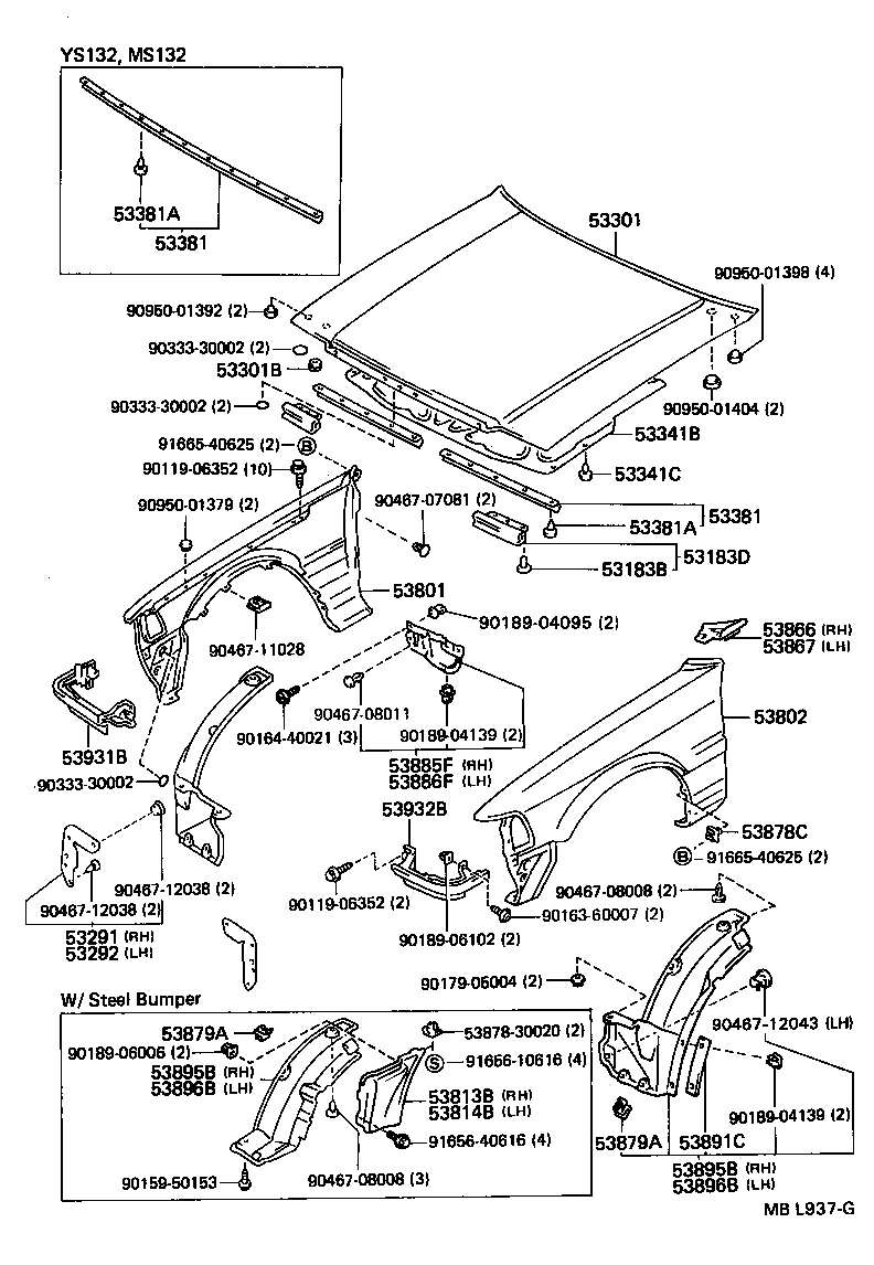 53879-22030 Retainer, Fr Fender Liner Toyota | YoshiParts