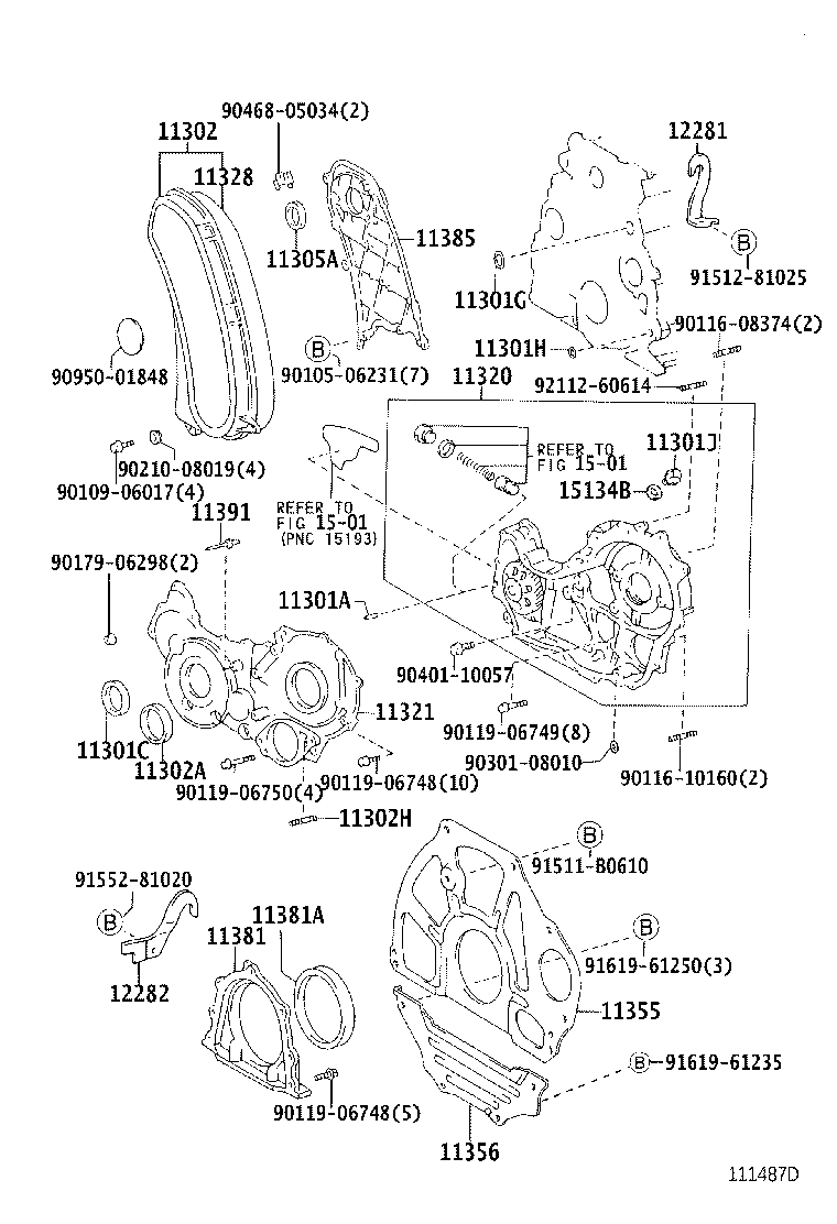 11302-67020 Cover Sub-Assy, Timing Belt Toyota | YoshiParts