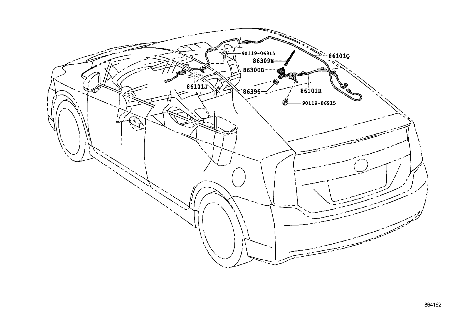 86309-47020 Pole Sub-Assy, Roof Antenna Toyota | YoshiParts