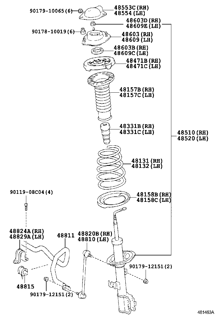 48131-28A20 Spring, Front Coil, Rh Toyota | YoshiParts