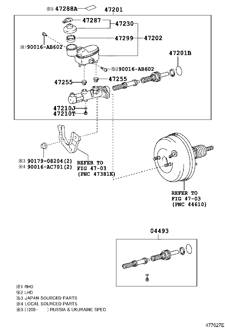 47201-09230 Cylinder Sub-Assy, Brake Master Toyota | YoshiParts